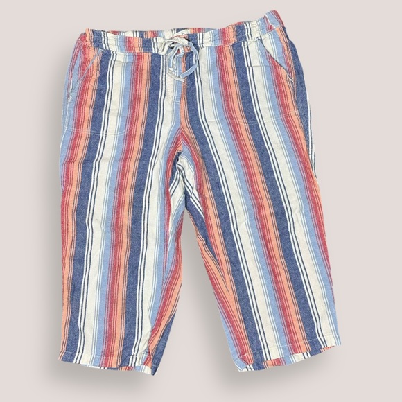 Per Se | Pants & Jumpsuits | Per Se Stripped Linen Pants | Poshmark